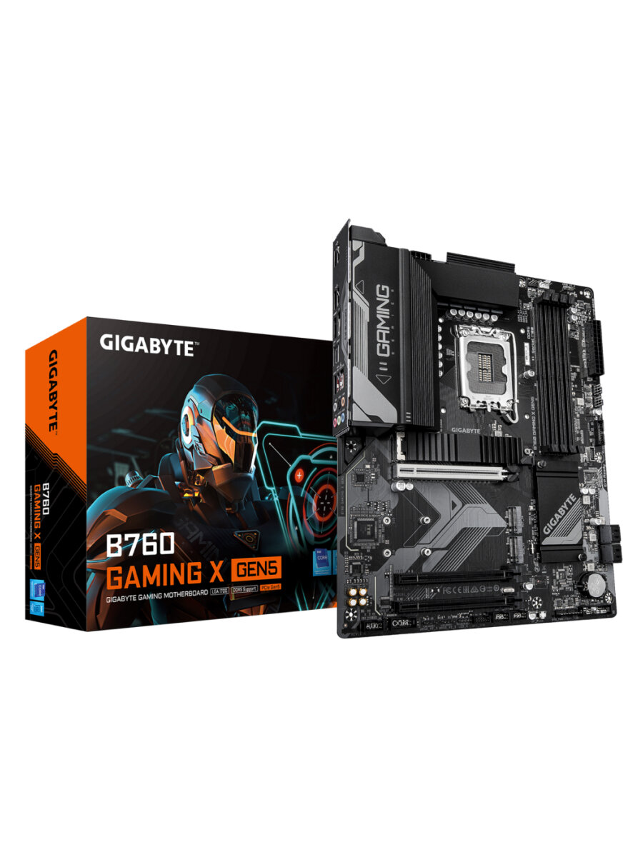 Материнская плата GIGABYTE B760 GAMING X GEN5 (LGA1700, ATX, B760, 4xDDR5, RAID, 3xPCI-Ex16, 3xM.2, DP+HDMI) (B760 GAMING X GEN5)