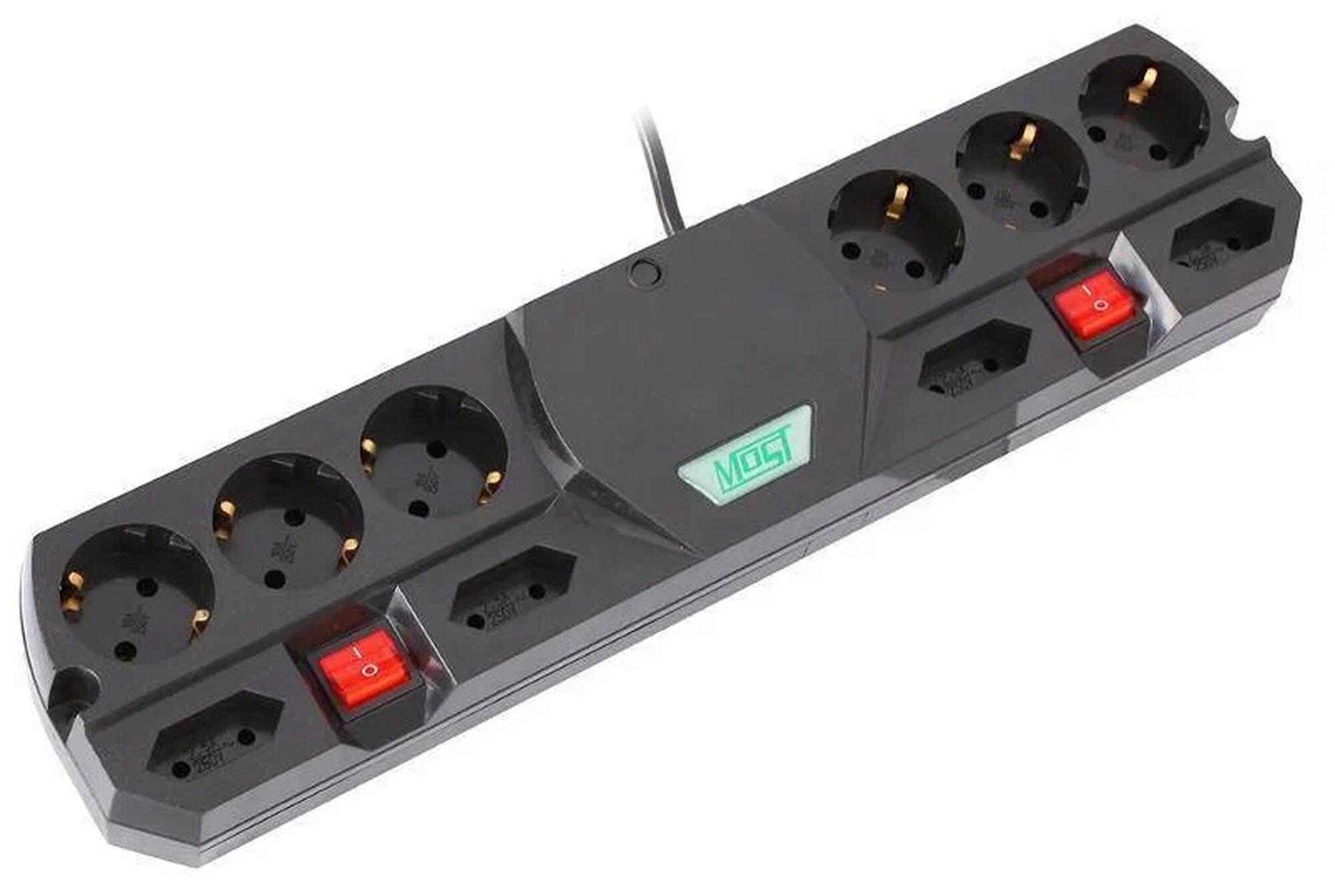 Сетевой фильтр Сетевой фильтр Most TRG 2м (10 розеток) черный (коробка)