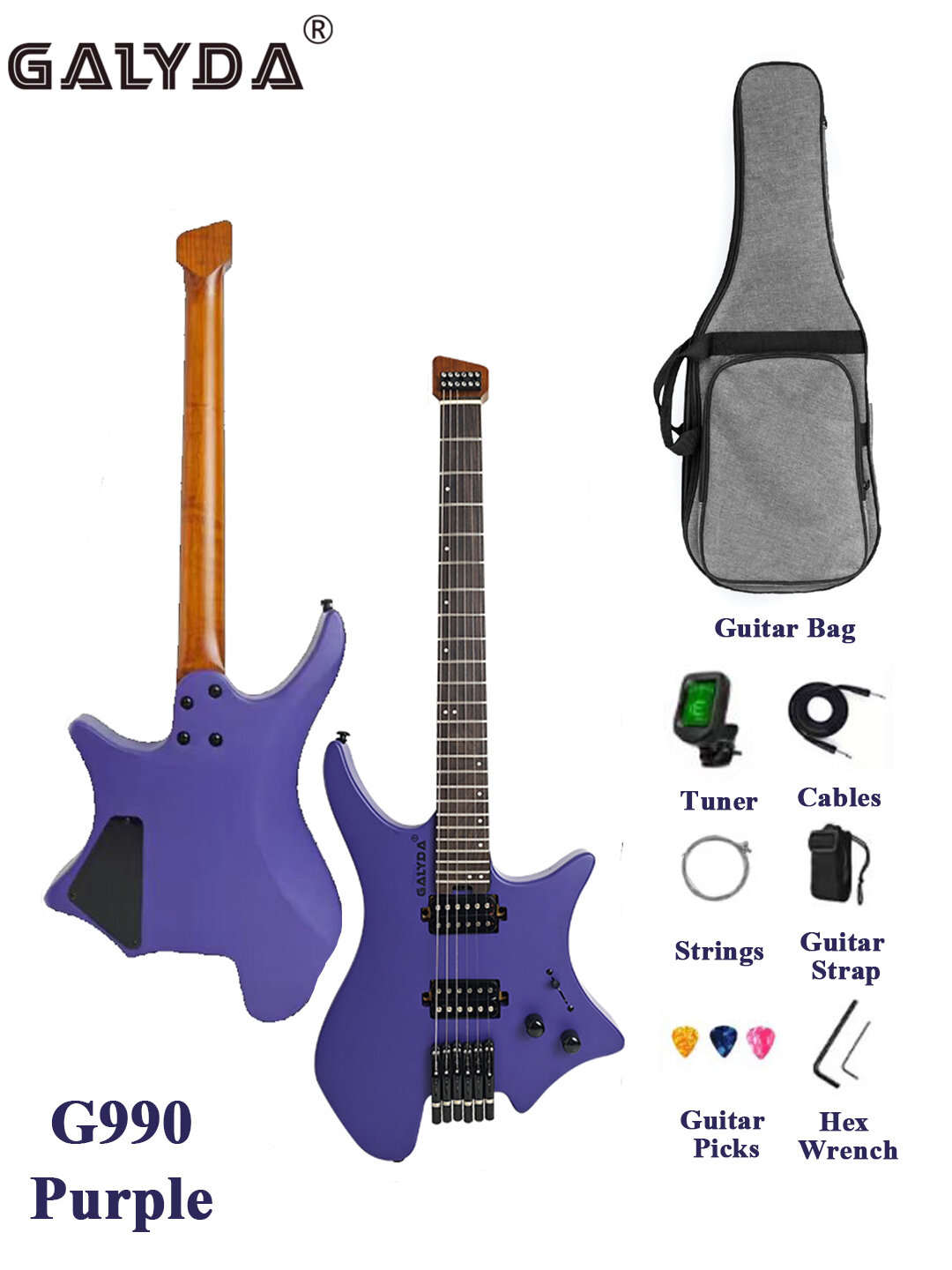 GALYDA Электрогитара G990 6-струнная