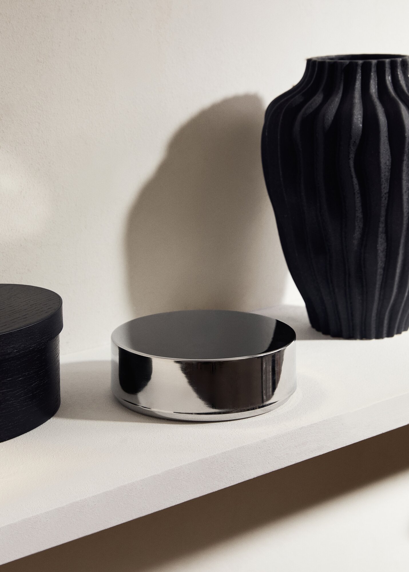 Декоративная круглая шкатулка MANGO цвет серебро