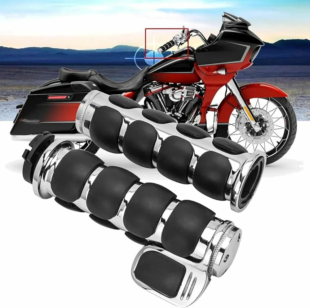 2 шт, мотоциклетные рули, 25-миллиметровые грипсы с силовым захватом для Harley Kawasaki Suzuki