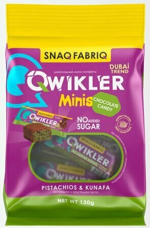 Snaq Fabriq QWIKLER конфеты глазированные (130 г) с фисташковой пастой и хрустящим тестом