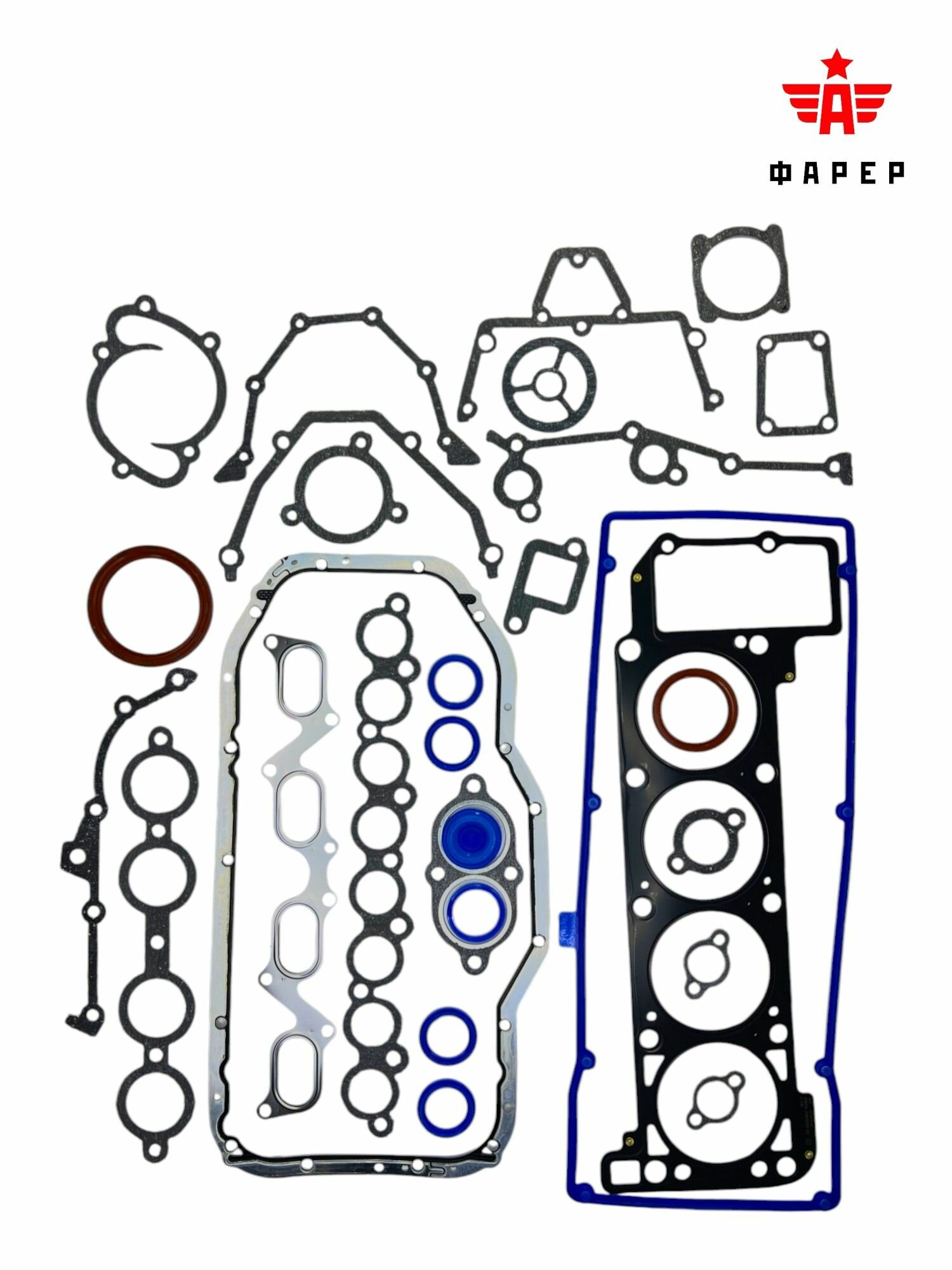 Комплект прокладок дв. ЗМЗ-405, 409 ЕВРО-3 люкс силикон, ПГБ с герм. Фритекс, паронит 0.8 29шт