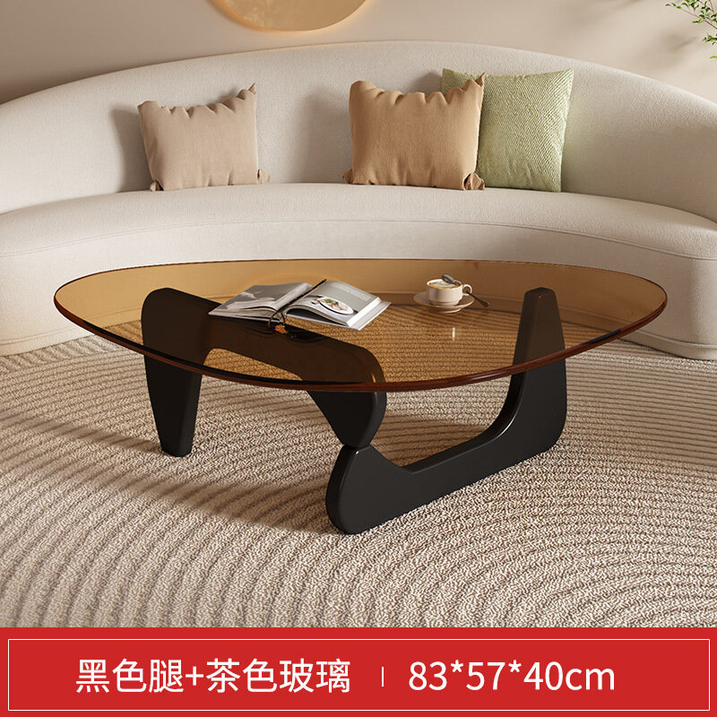 Столик журнальный "Гостиная" , арт-деко, оранжевый, стекло, орех, угловой, 53 см