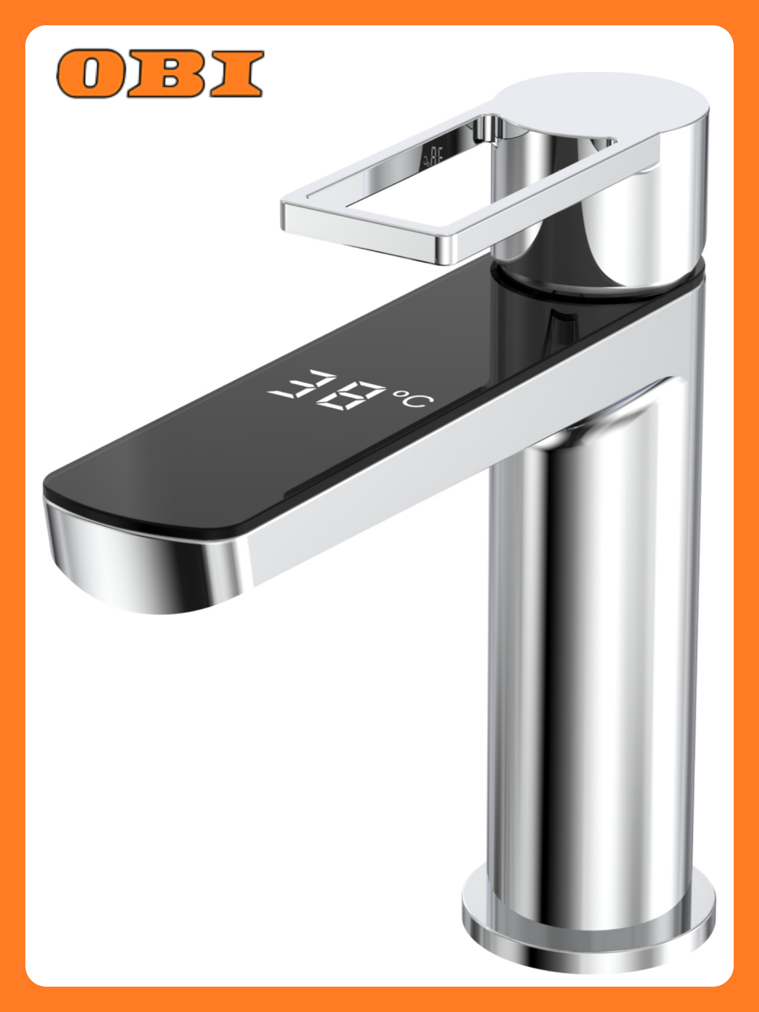 Смеситель TOKITO DIGITAL, с индикатором температуры, для раковины, хром