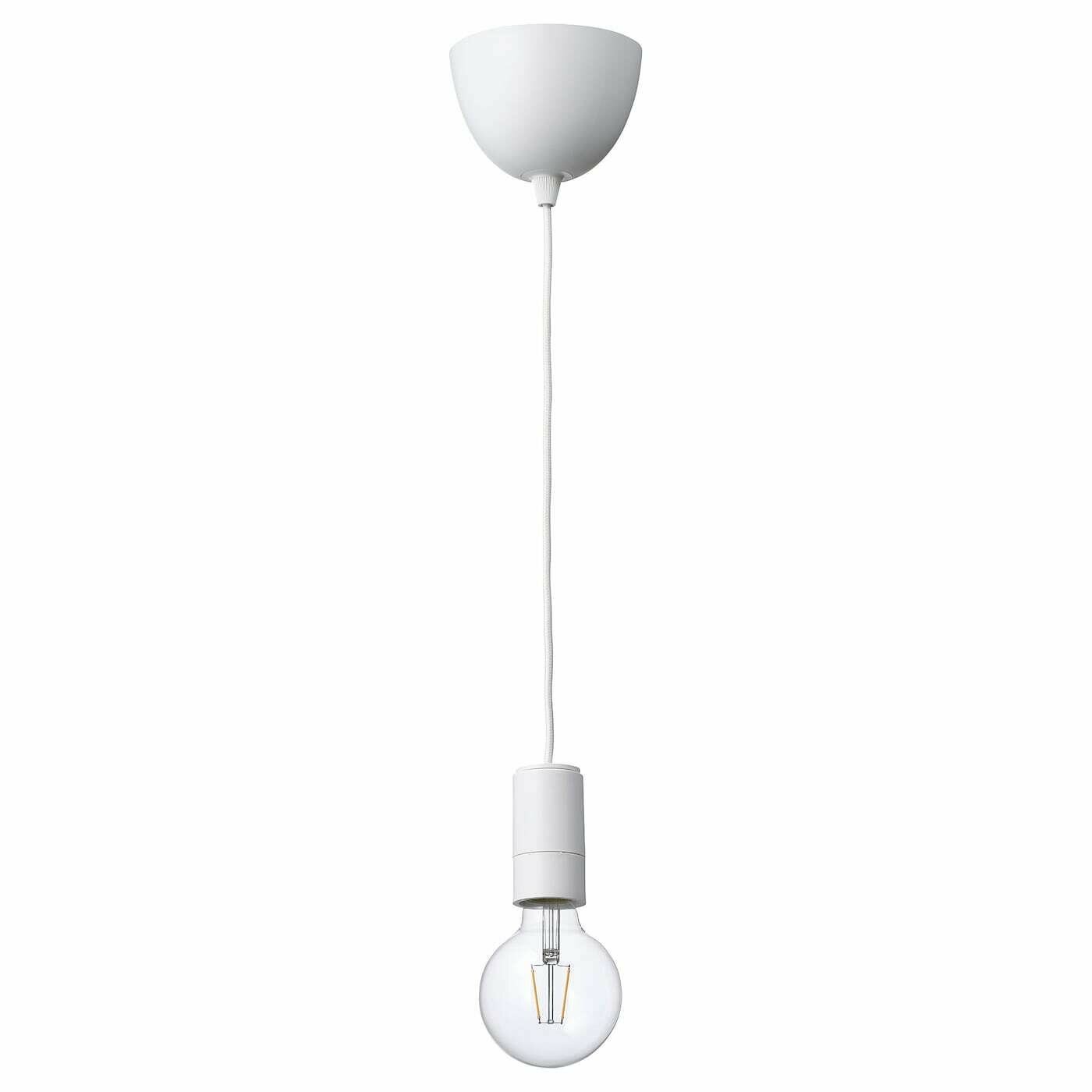 Подвесной светильник с лампочкой, белый / шар прозрачный SUNNEBY / LUNNOM IKEA 894.915.04