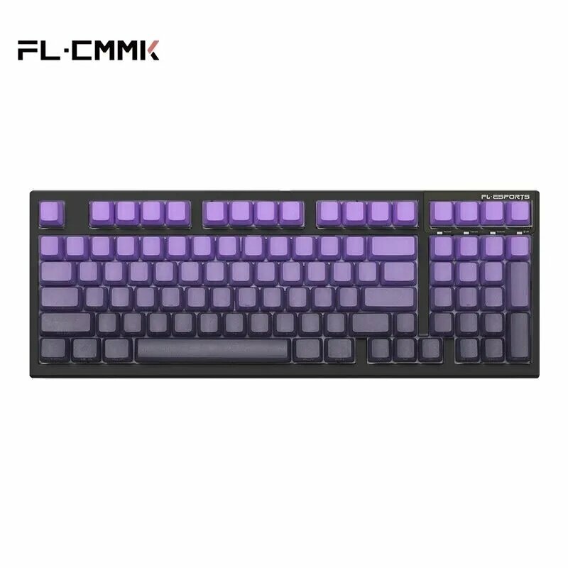 FL.Esports Игровая клавиатура беспроводная FL980V2 Pro Mechanical Keyboard, (Kailh Red Box), Английская раскладка, черный, фиолетовый