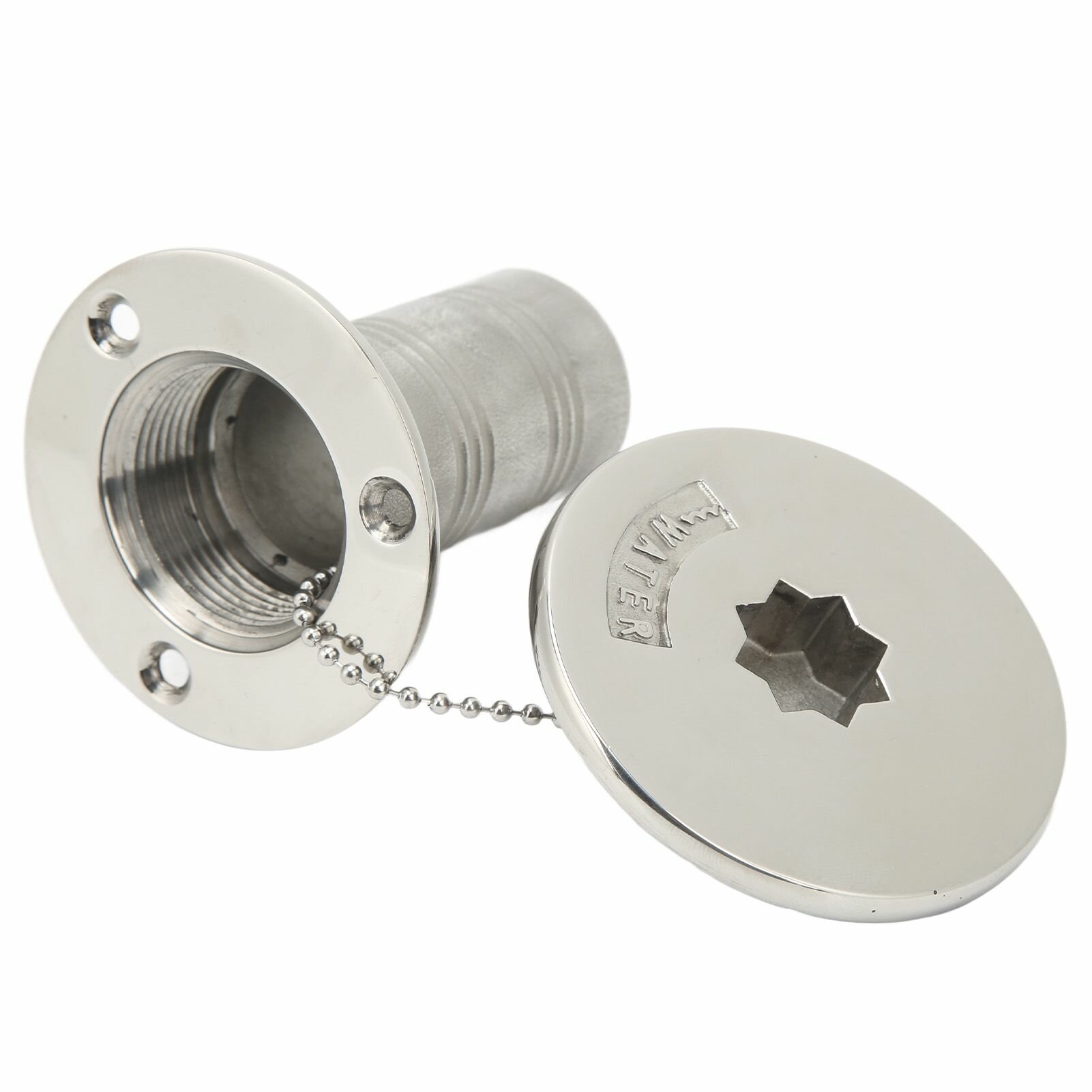 Заливная горловина с крышкой из нерж. стали 316, зеркальная, для палубного топлива