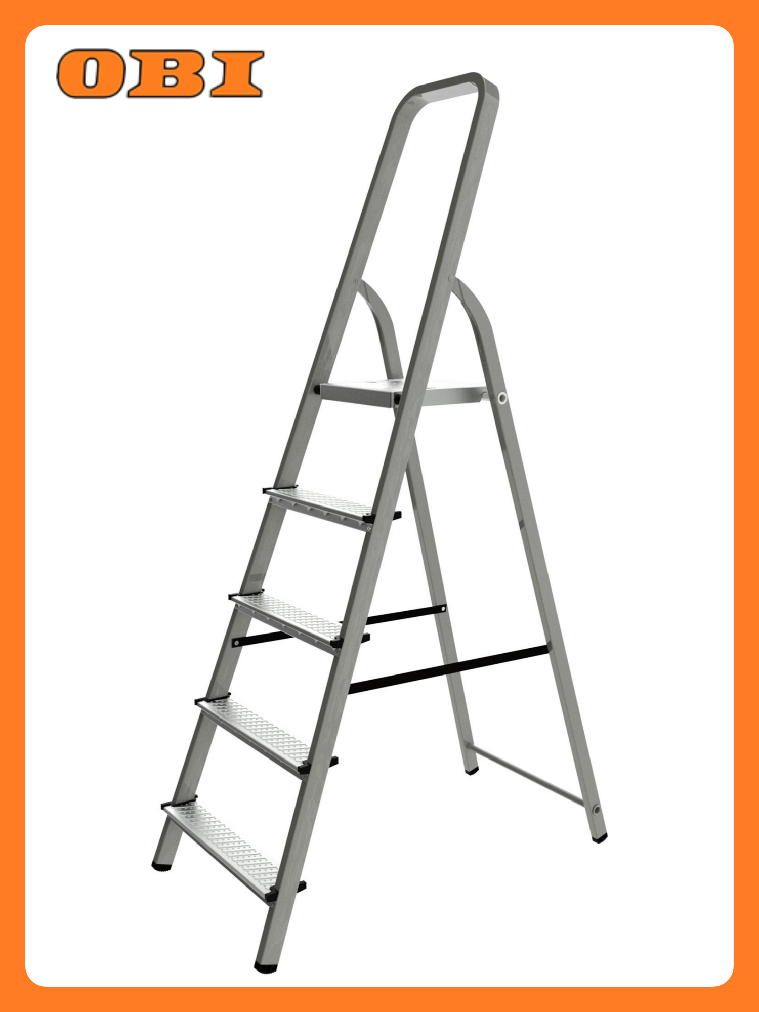 Стремянка Новая Высота, сталь, 1х5, односторонняя, нагрузка до 150кг