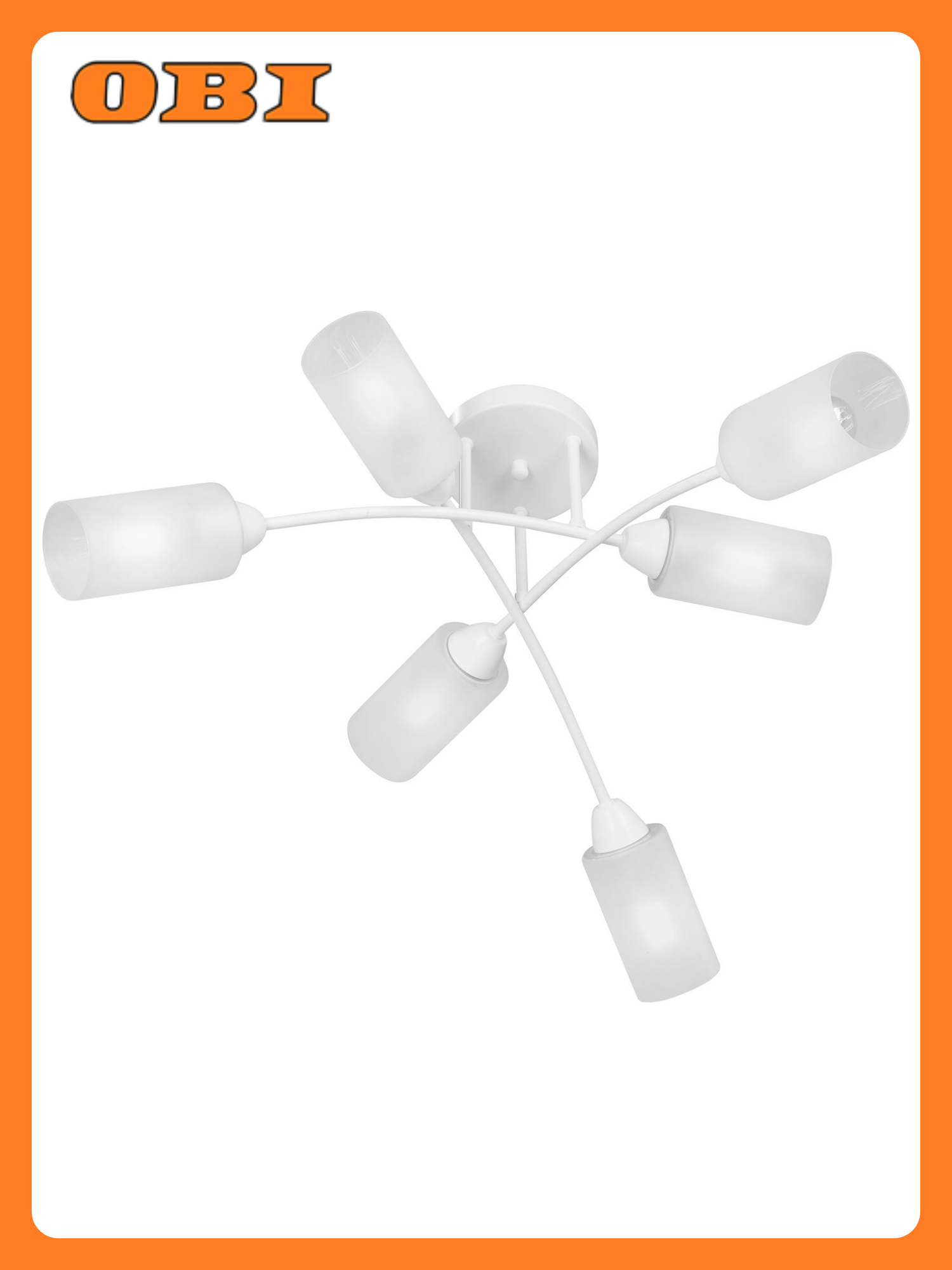 Люстра Vitaluce V4188-0/6PL, E27, 240 Вт, 6 ламп, IP20, стекло, белая