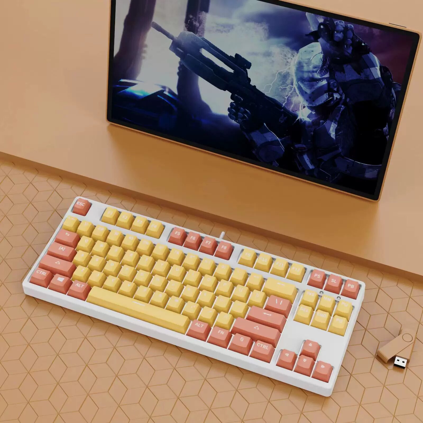 Механическая клавиатура White Shark Peripheral Store, проводная, для гейминга и киберспорта, компактная, 87 клавиш,