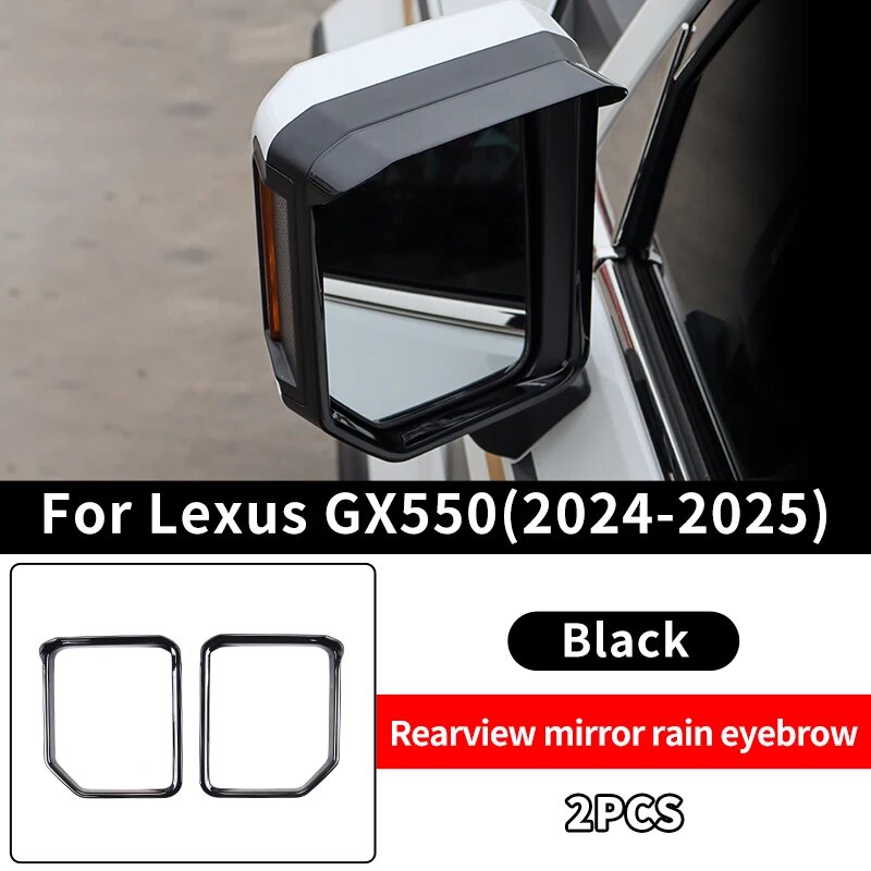 Для Land Cruiser Prado LC250 1958 зеркало заднего вида дождь брови J250 аксессуары для внешнего украшения 2024-2025 Lexus GX 550 GX550 Black