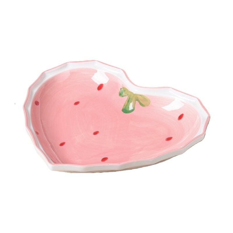 Керамическая тарелка с клубничным дизайном, 8 дюймов - Клубничная любовная чаша