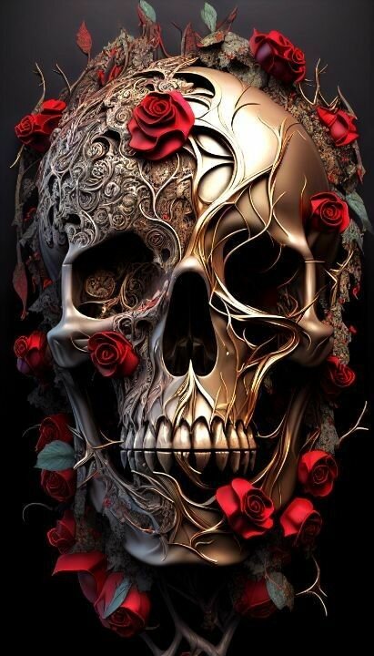 Ткань Алмазная Мозаика 40х50 без подрамника "Абстрактный Череп Арт Красота". Алмазная вышивка. Роспись стразами. Творческий набор для взрослых и детей.