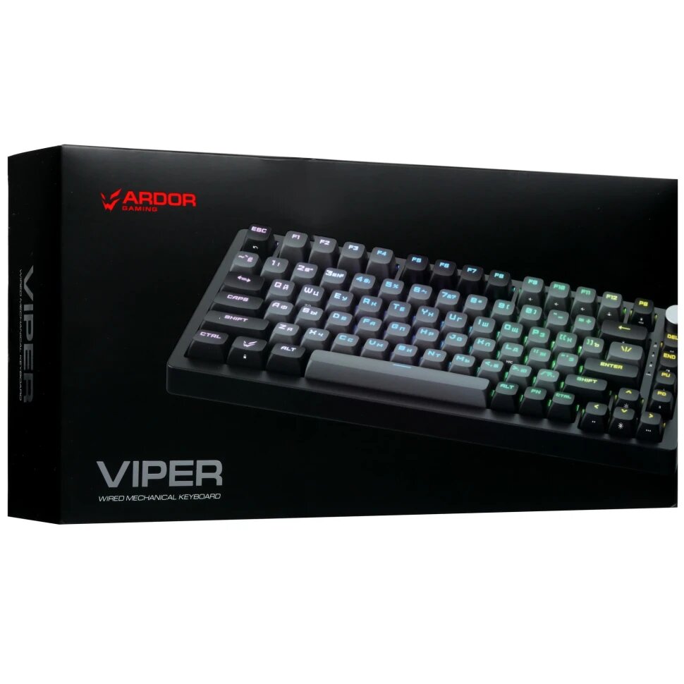 Клавиатура проводная ARDOR GAMING Viper, Gateron Magnetic, черный