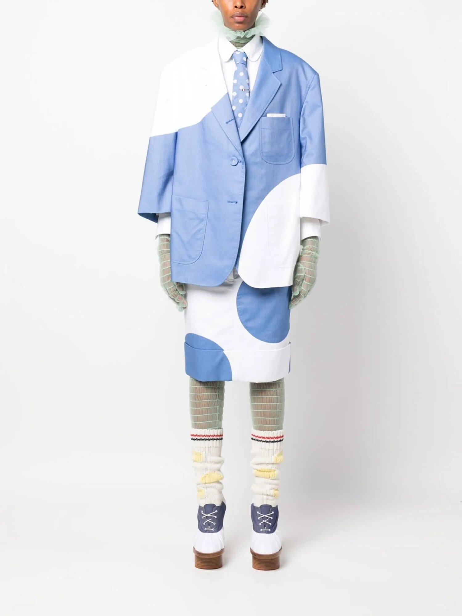 Рубашка THOM BROWNE, размер 38, бежевый/белый — фото 1