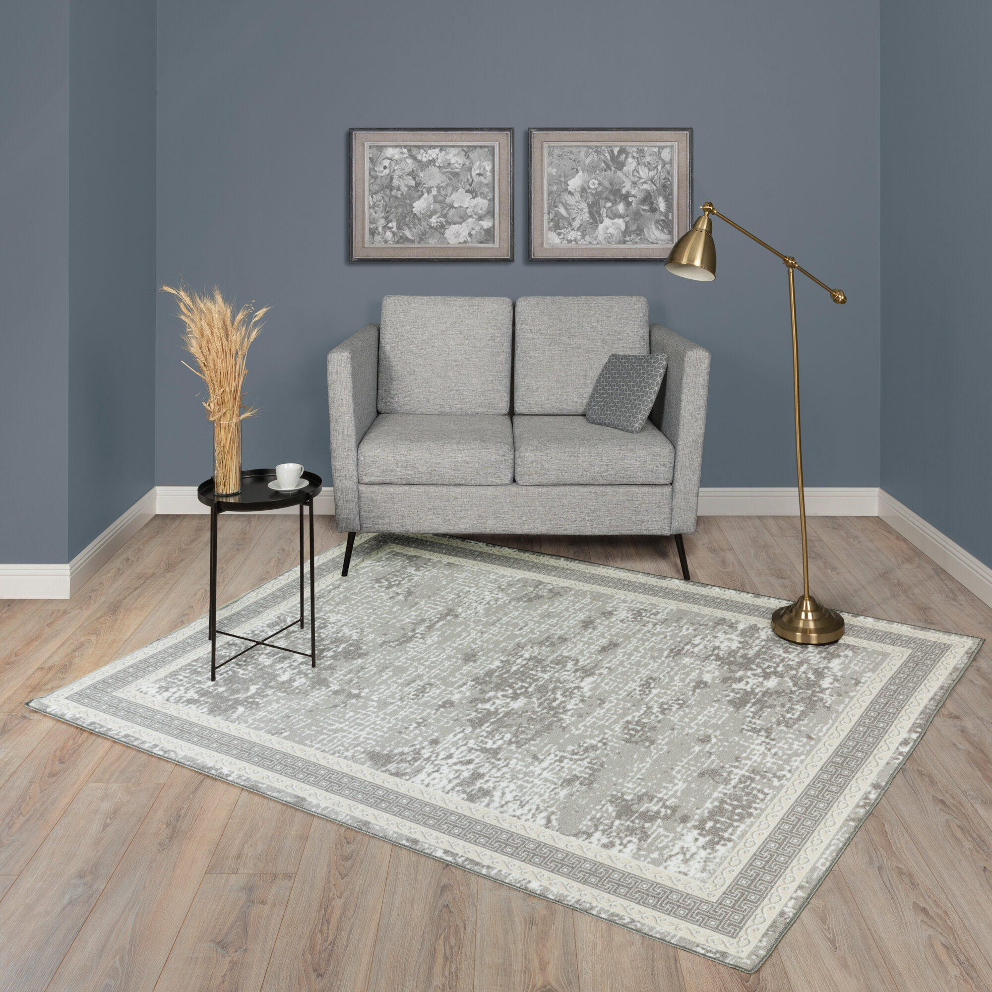 Ковер Динго 1,66х2,3 на войлоке серый