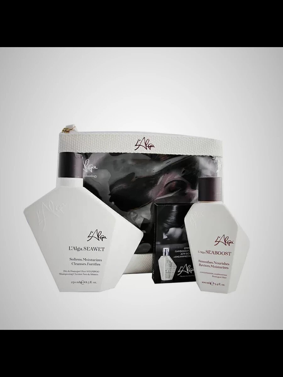 L'ALGA SEAWATER Beauty Bag, Набор SEAWATER увлажняющий и оздоравливающий уход для любого типа волос