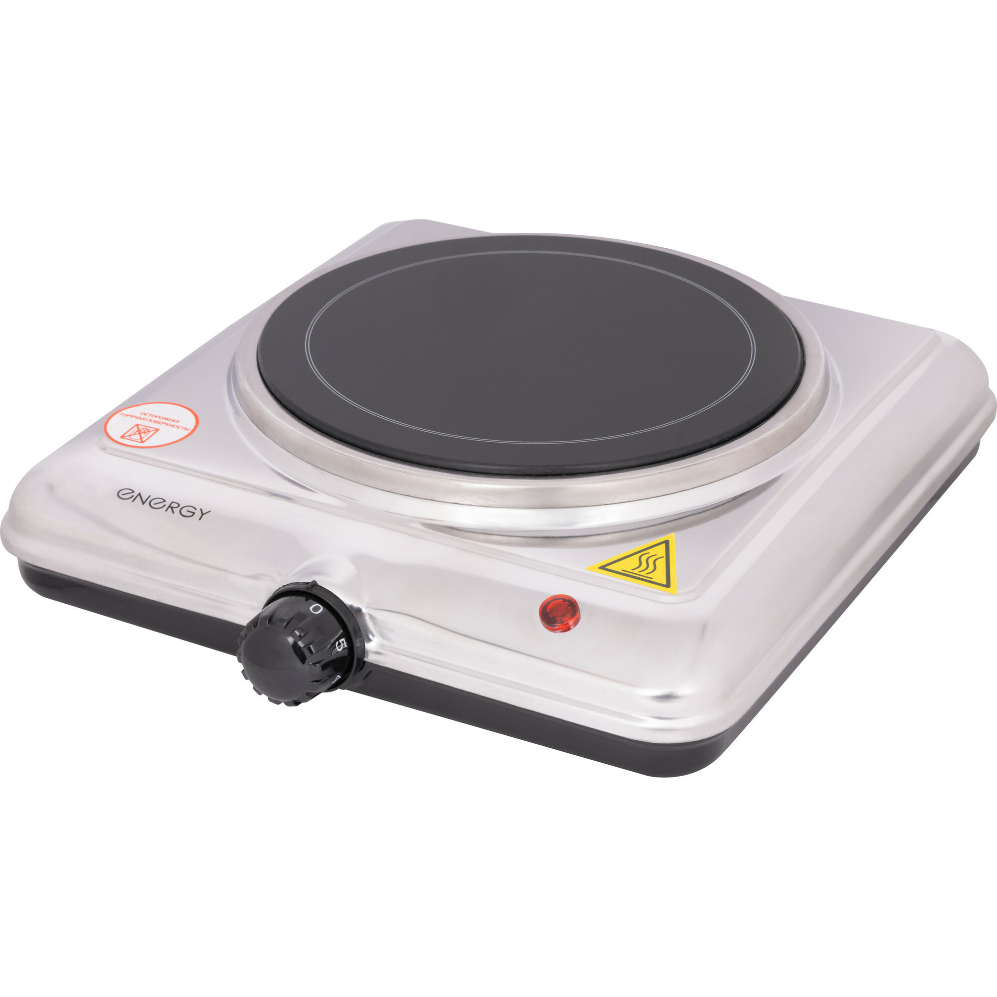 Плитка инфракрасная ENERGY EN-909, настольная, 1200 Вт, одна конфорка, серебристая