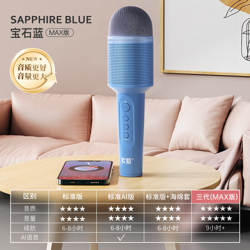 Микрофон и динамик Sony Ericsson MC8, интегрированный беспроводной Bluetooth-микрофон для телевизора, детского пения, универсального мобильного телефона, домашнего караоке