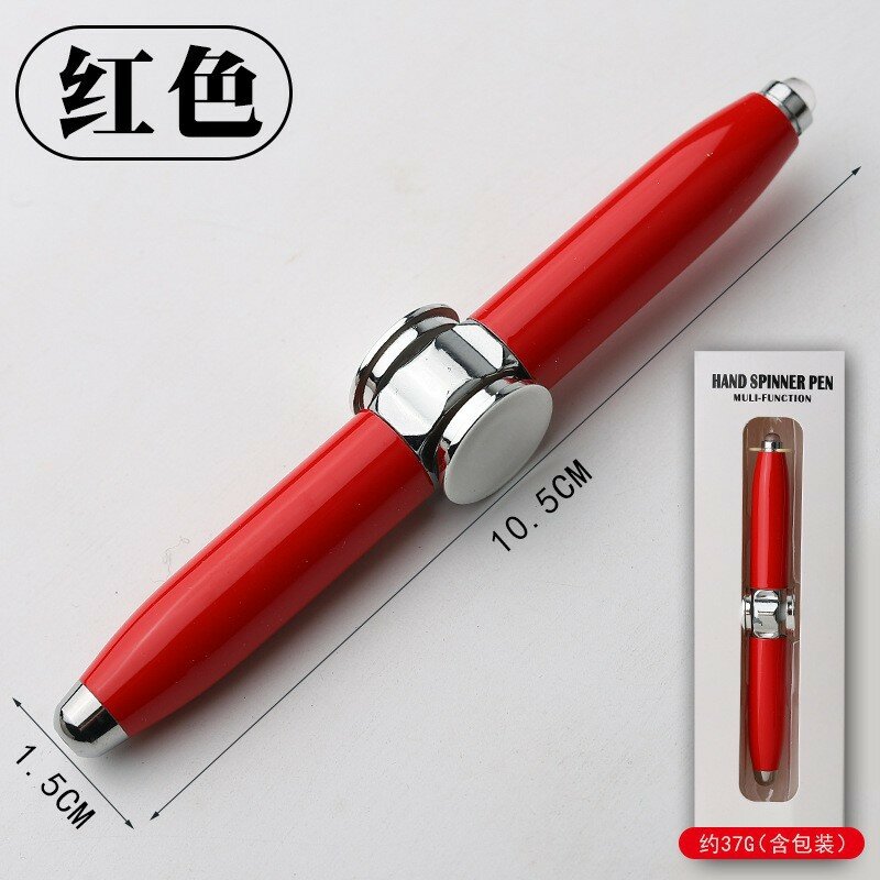 Креативная металлическая ручка-фиджет-спиннер, стиль, аналогичный шариковой ручке с гироскопом, многофункциональная вращающаяся светящаяся ручка для снятия стресса и рисования