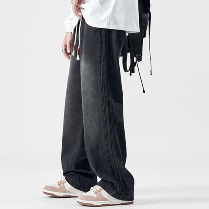 ZY Джинсы Мужские Новые Хип-Хоп Эластичные Талии Слабоносые Патчи Деним, Размер_XXXL