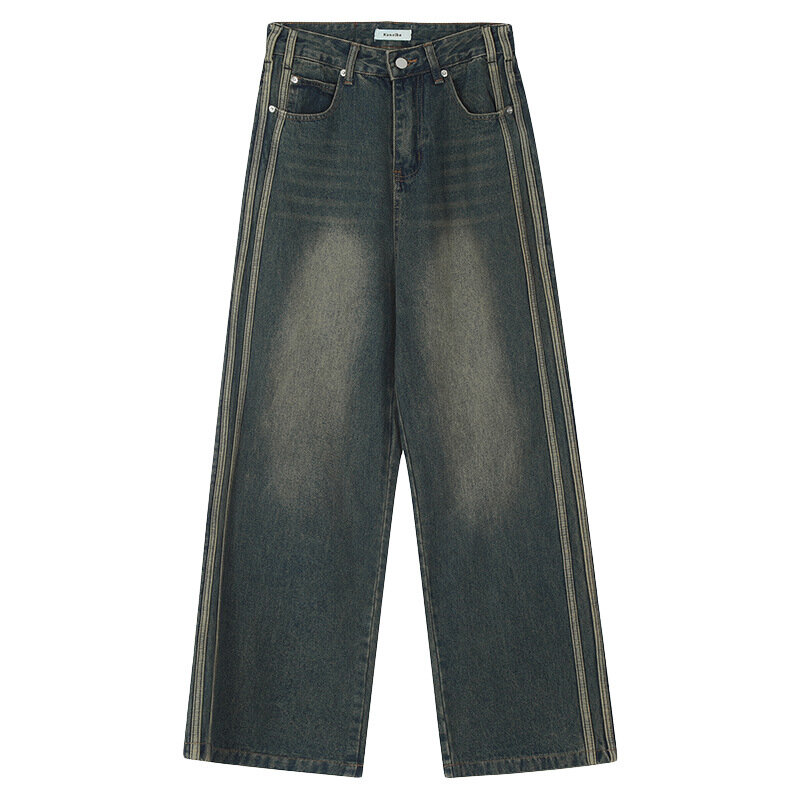 MON Мужские Брюки Зима Толстые Флис Теплые Американские Широкие Карго Деним, Размер_XL