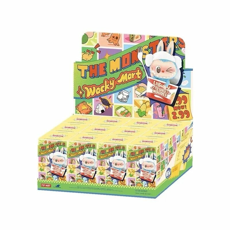 POP MART - Коллекция LABUBU THE MONSTERS Wacky Mart Серия Слепая коробка, Подарки, украшения комнат, Набор (12 шт)
