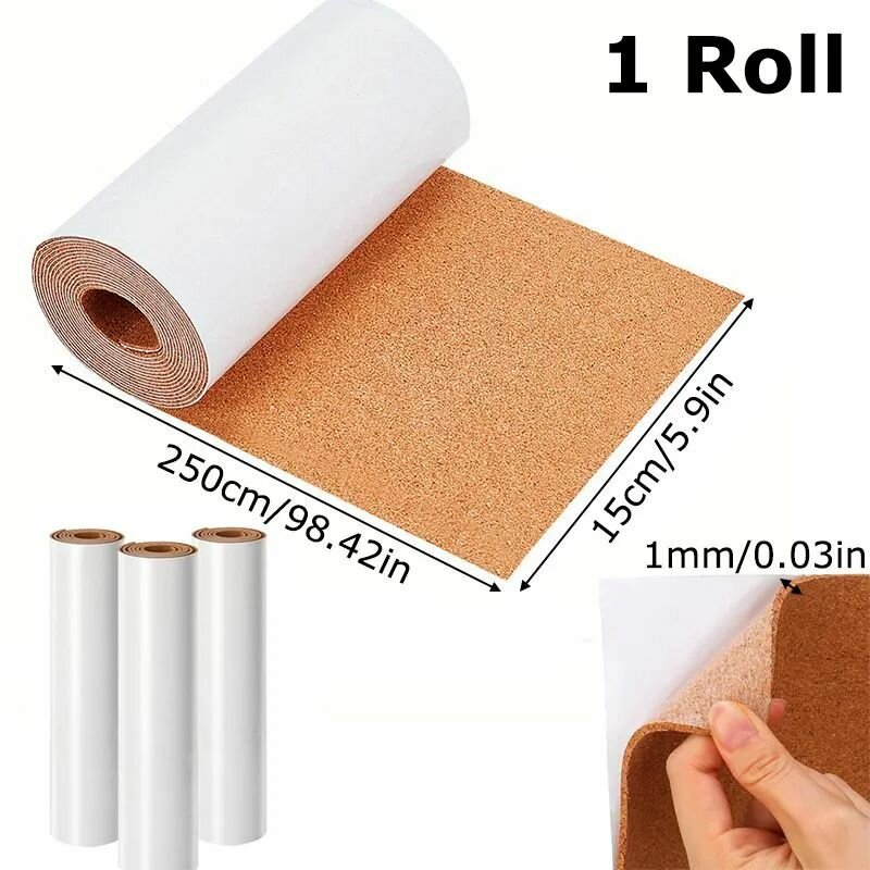 Пробковый лист самоклеющийся,1мм,15х250см,1 рулон