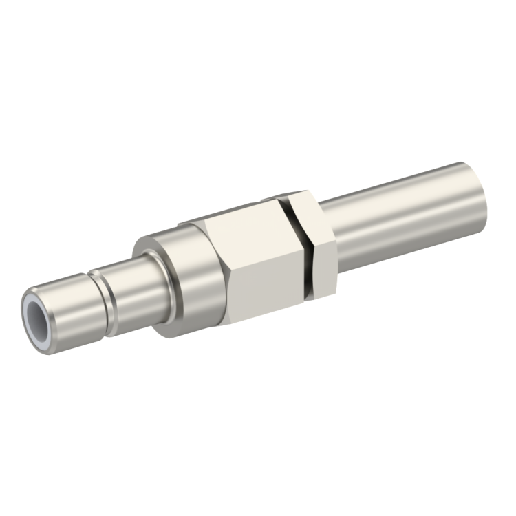 Китайский аналог(замена):2001-7571-019 Прямой гнездовой разъем SMB, обжимного типа для кабеля 2.650 D, никель