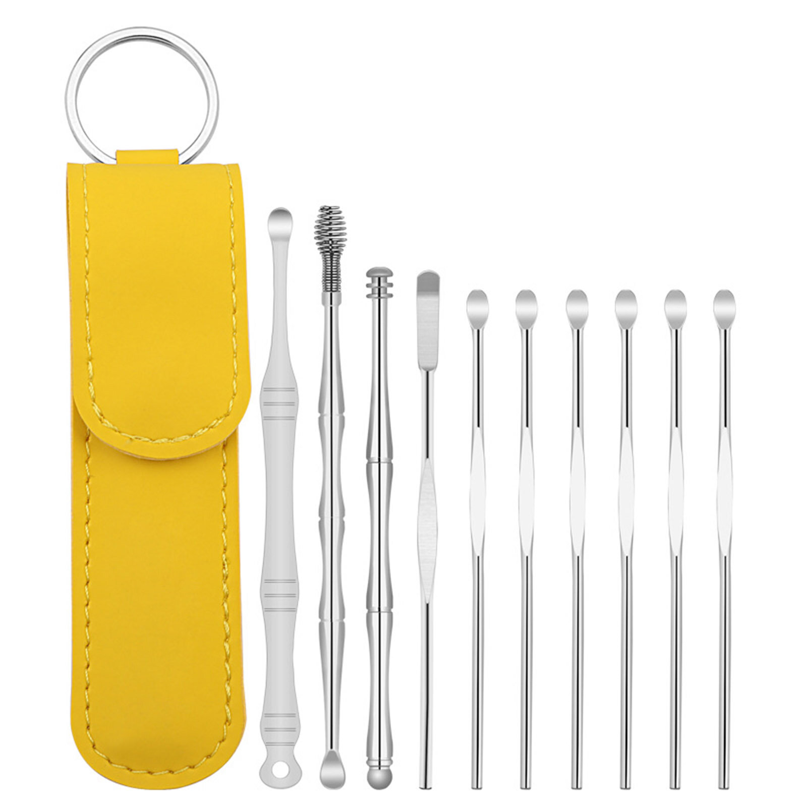 Набор Для Удаления Ушной Серы: 10 Предметов Из Нержавеющей Стали Для Глубокой Чистки - Безопасный И Гигиеничный Комплект Для Домашнего Ухода For Взрослых И Семьи