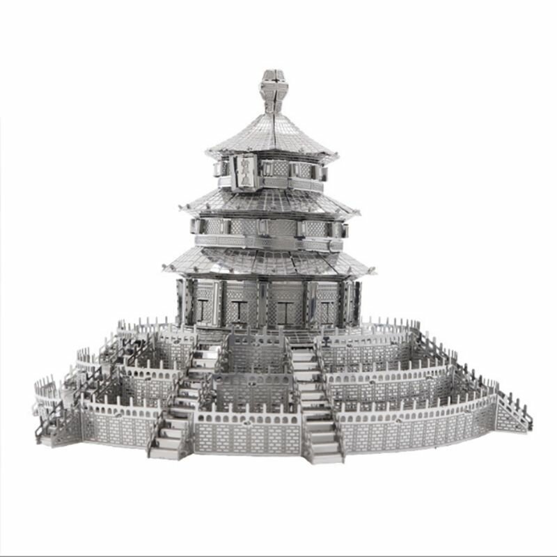 3D трехмерная головоломка из нержавеющей стали Креативная ручная модель Храм Неба