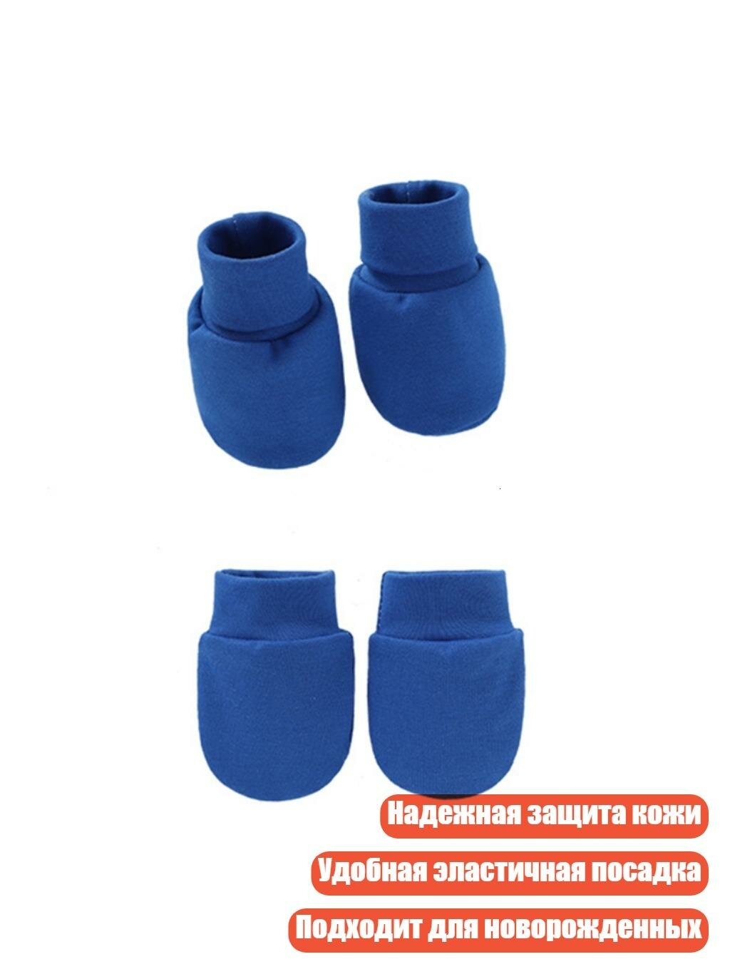 Детские антицарапки для новорожденных 0-12 месяцев, Королевский синий
