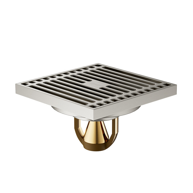 Утренний свежий напольный слив, антизапах, чистый медный погружной слив для душевой, полностью латунный, утолщенный, антизапах, большой поток, полностью латунный напольный слив