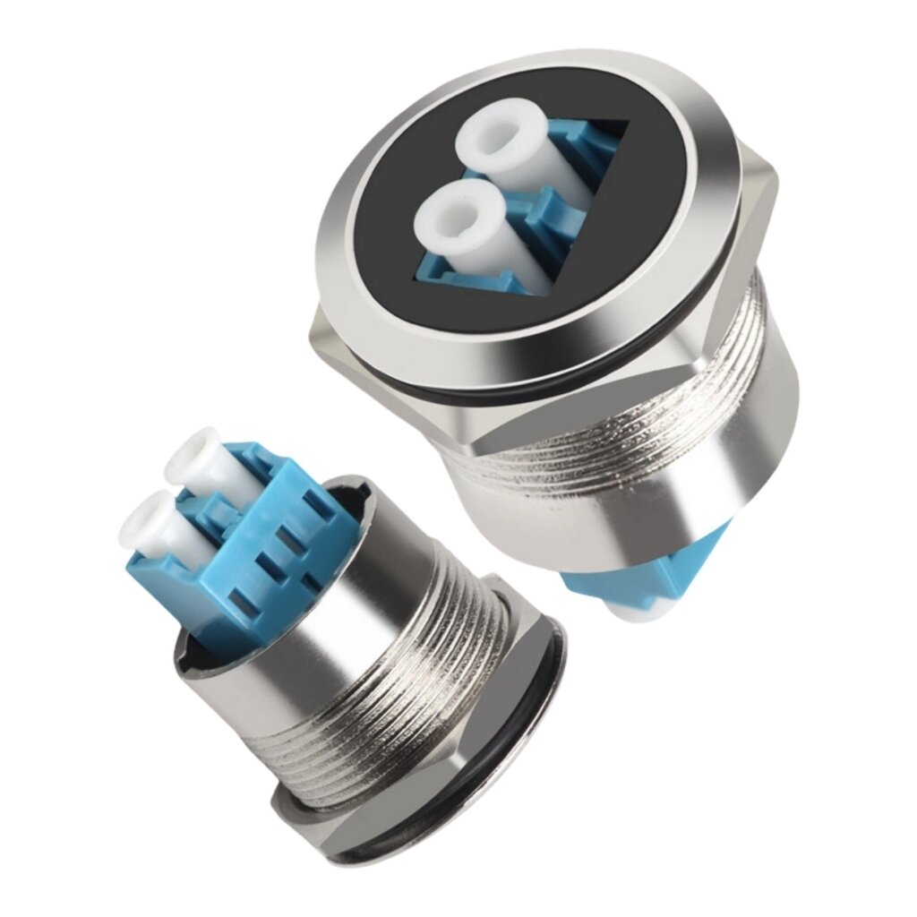 Встроенная панель розетки типа C LC с подключением по оптоволоконной сети типа "женщина-женщина" - серебристый