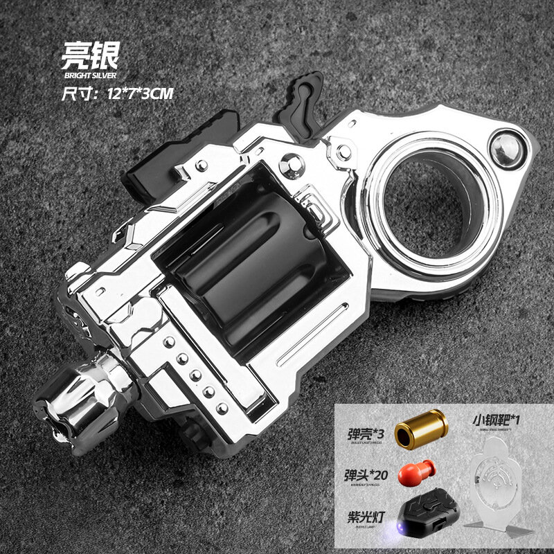 2026 Новейший кросс-бордерный агент из сплава револьвер подарочная коробка игрушка кольцо мягкая пуля пистолет выброс игрушка для мальчика модель оптом