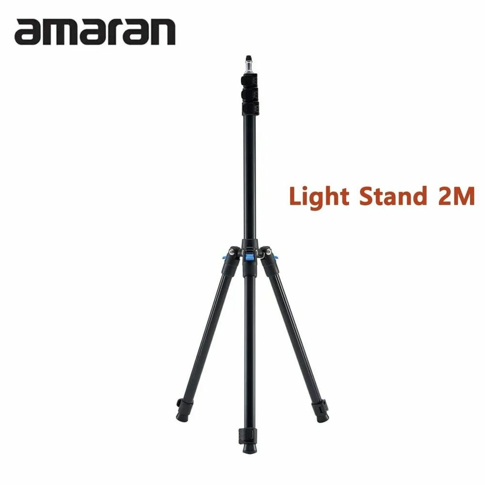 Складная стойка Amaran Light Stand 2M 6.56FT для видеосвета, легкая, из алюминиевого сплава, универсальное винтовое крепление 1/4-20 дюймов, для Amaran Pano 60c 120c