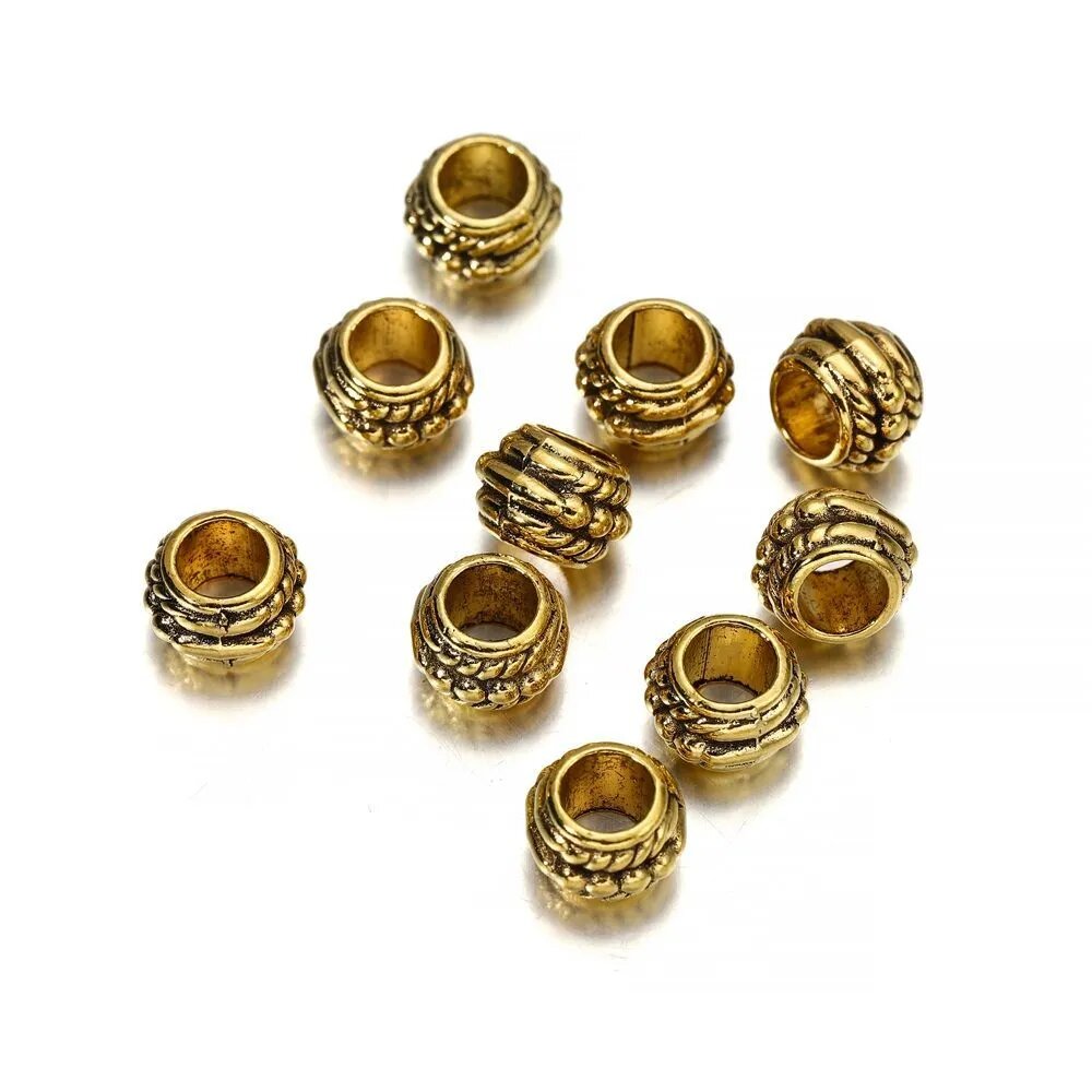 Бусина-разделитель , Разделительная бусина для браслетов и бус , 30 шт , цвет золотой , размер 8 мм