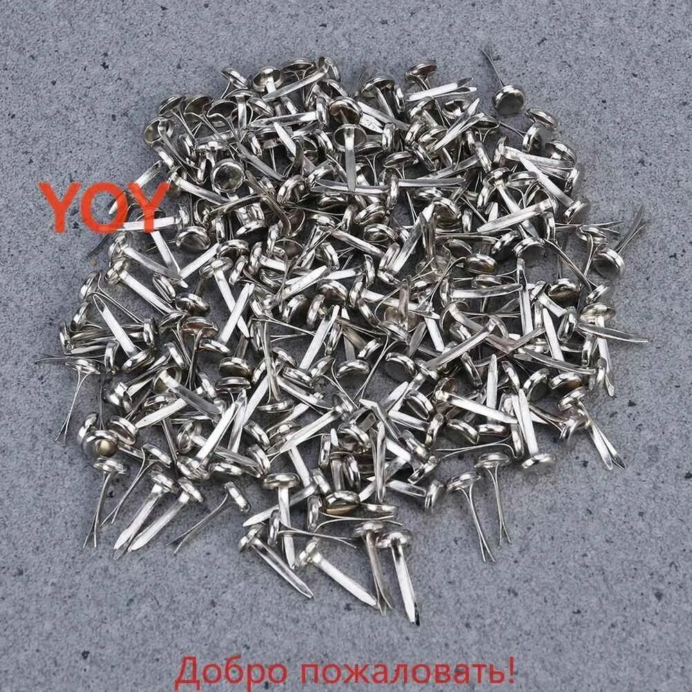 2025. Двухногие заклёпки с хромированием, диаметр 4 5 мм, серебристые и золотистые, 500 штук в наборе