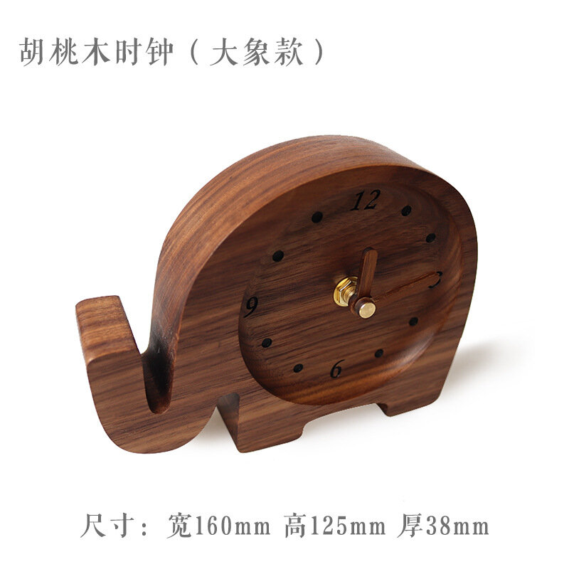 Простые настольные часы из массива дерева, маленькие деревянные бесшумные часы для украшения гостиной, натуральные деревянные часы для домашнего использования