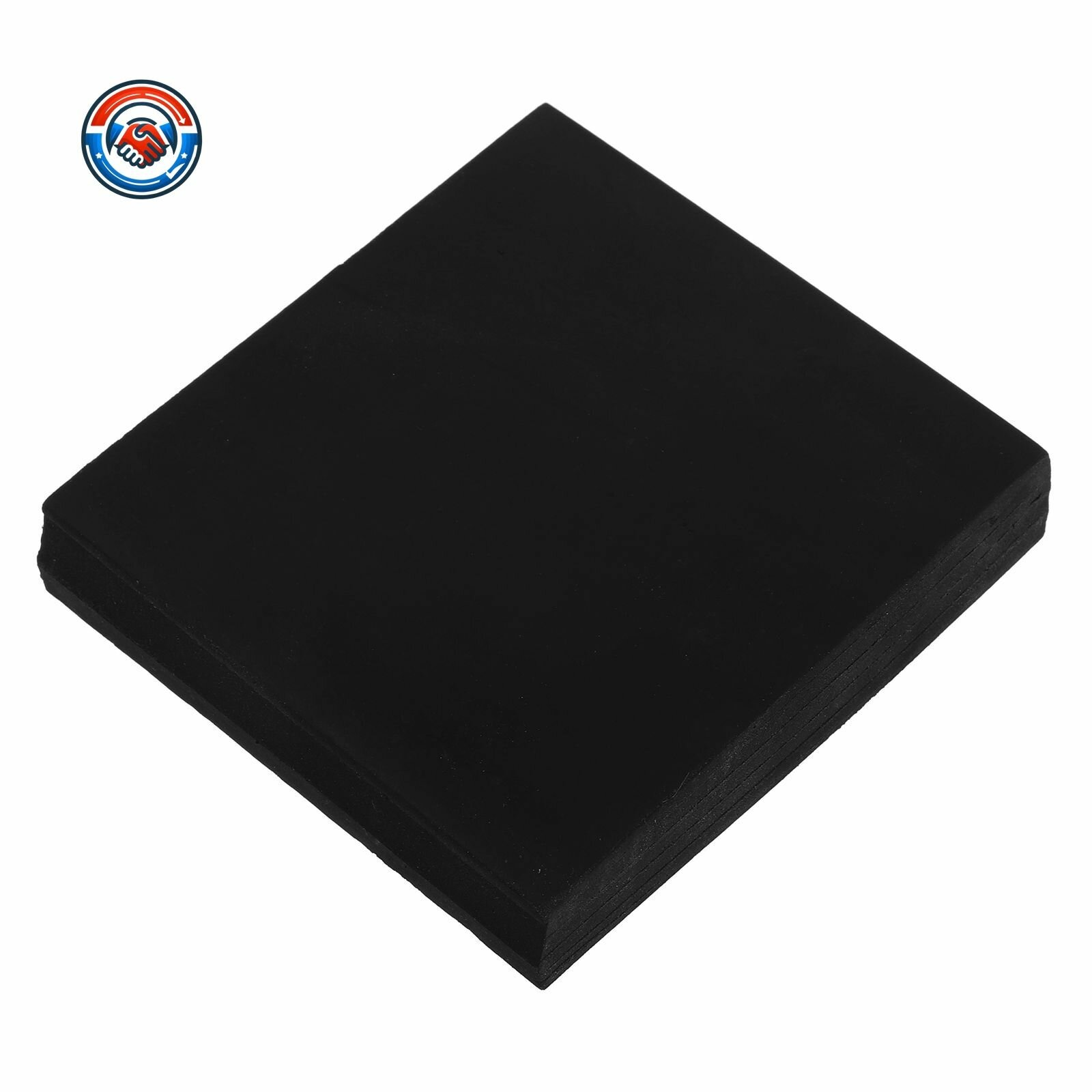 Резиновая виброшайба 20х20х2 см, антивибрационная прокладка для компрессора, кондиционера, стиралки и техники, шумо- и виброизоляция, черная