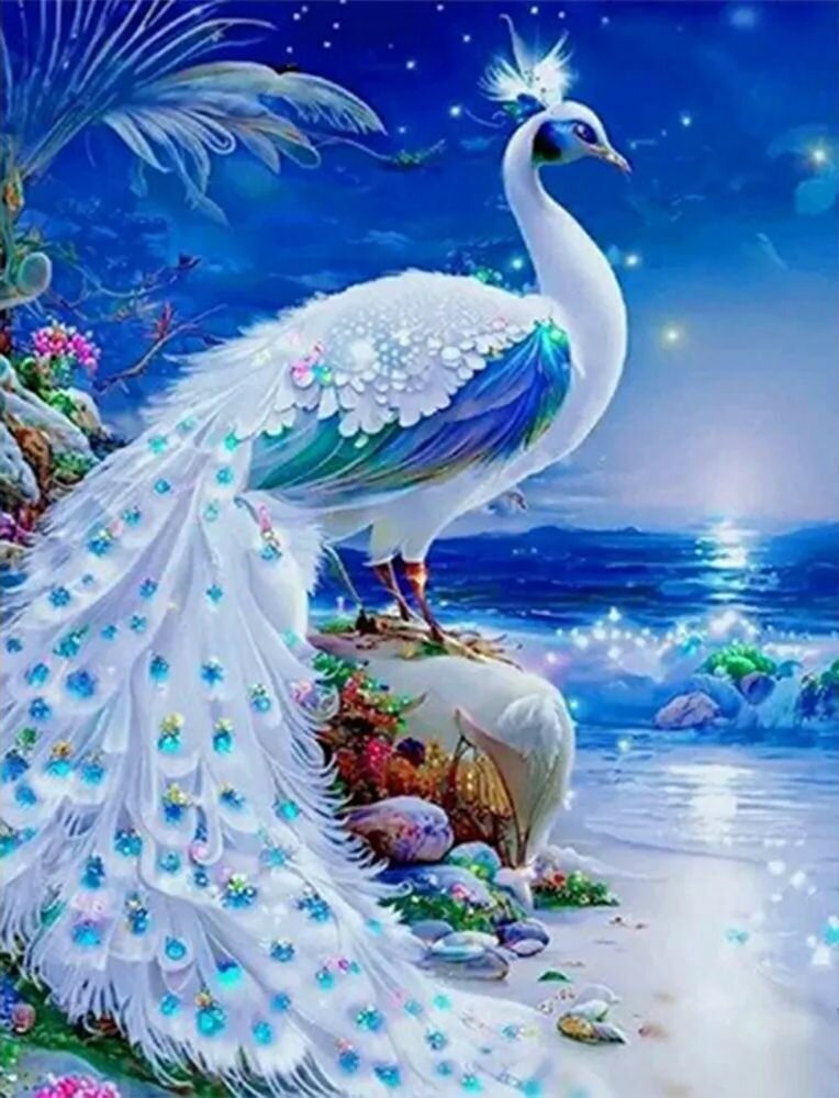 Алмазная Мозаика "павлин" 40х50 Алмазная Вышивка / Картина Стразами, Полная Выкладка