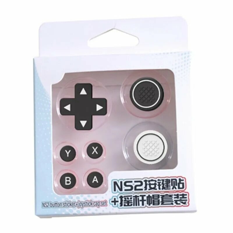 Наклейки на кнопки ABXY Накладки на стики D-pad Защитные наклейки Мягкие чехлы для джойстиков, Черно-белый