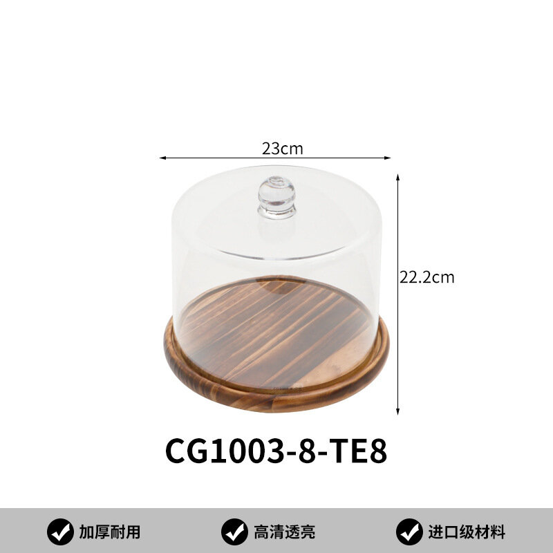 Прозрачная цилиндрическая крышка для еды, ПК-пылезащитная крышка, пластиковая крышка, крышка для торта, крышка для деликатесов, поднос для еды, крышка для сохранения свежести