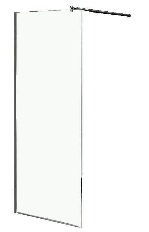 Душевая перегородка LORANTO Walk-in 110х200 регулируемый кронштейн 80-100, прозрачное стекло 8 мм, профиль хром (CS-L1020 110)