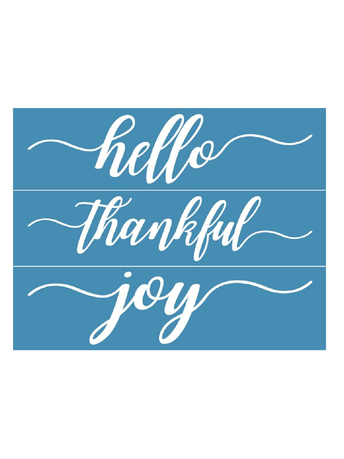 Hello Thankful Joy Самоклеящийся Трафарет Для Шелкотрафаретной Печати Многоразовые Трафареты для Вывесок для Росписи по Дереву DIY Decoration T-Shirt Textile