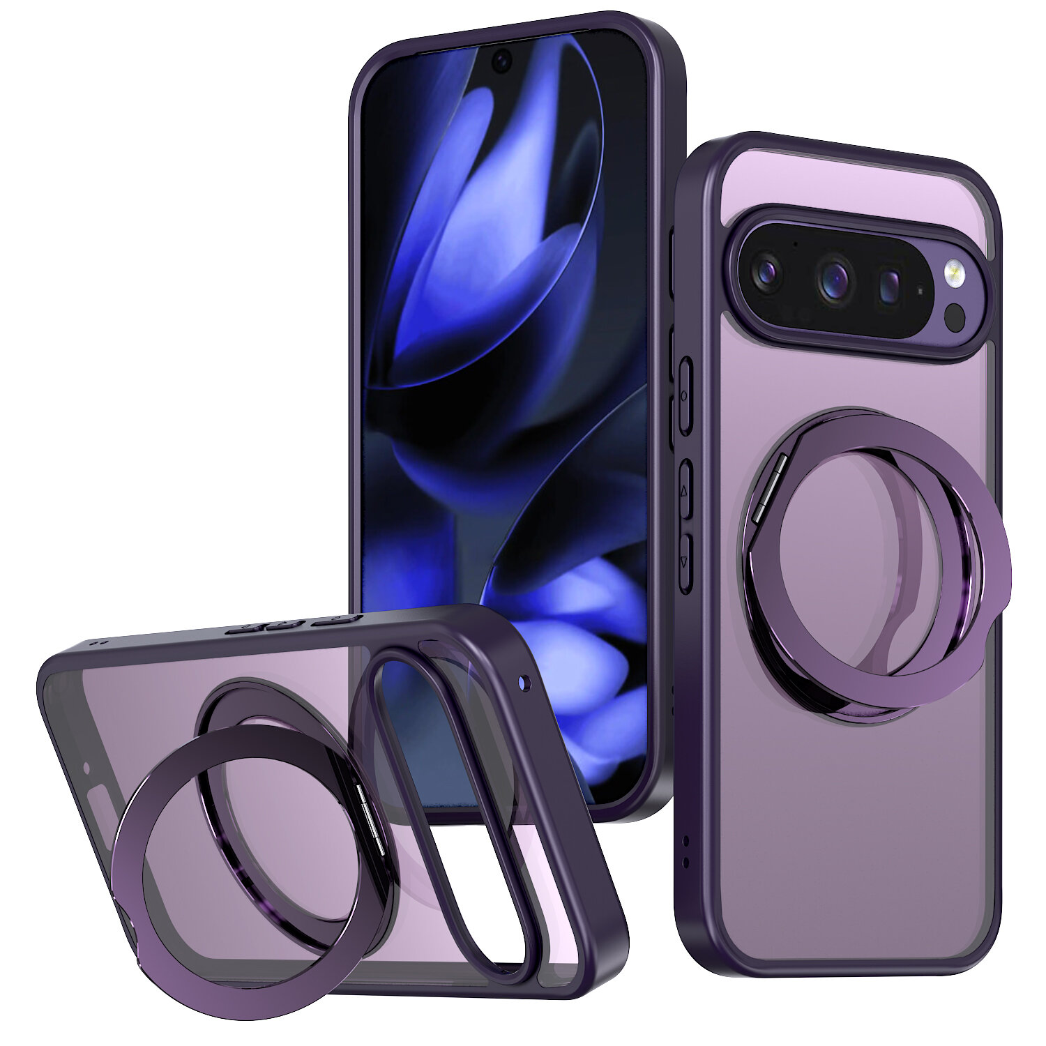 Чехол Для Google Pixel 10 Pro XL /Гугл Пиксель 10 Про ХЛ, soft touch, накладка, поликарбонат (PC), защита камеры, ударопрочный, встроенная подставка, усиленные углы, Google, Google Pixel 10 Pro XL