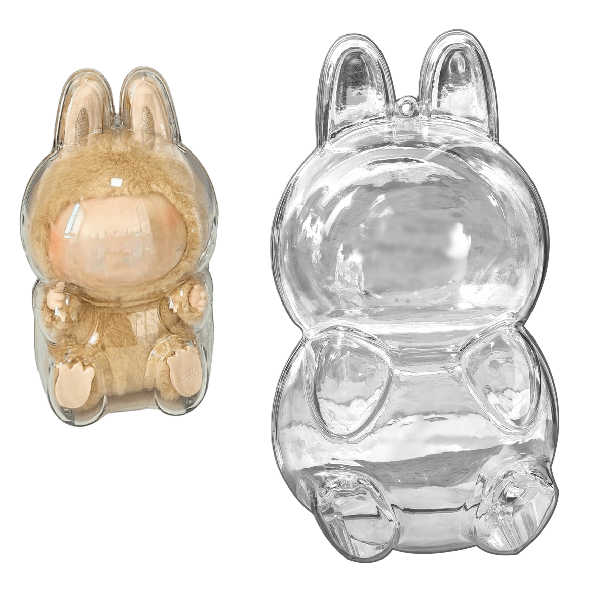 LABUBU защитная оболочка прозрачная для хранения и отображения кукол разных серий, материал PC пластик, 1:1 форма для защиты виниловой лица, с зазором для подвесной веревки, открывание и закрывание простое в использовании