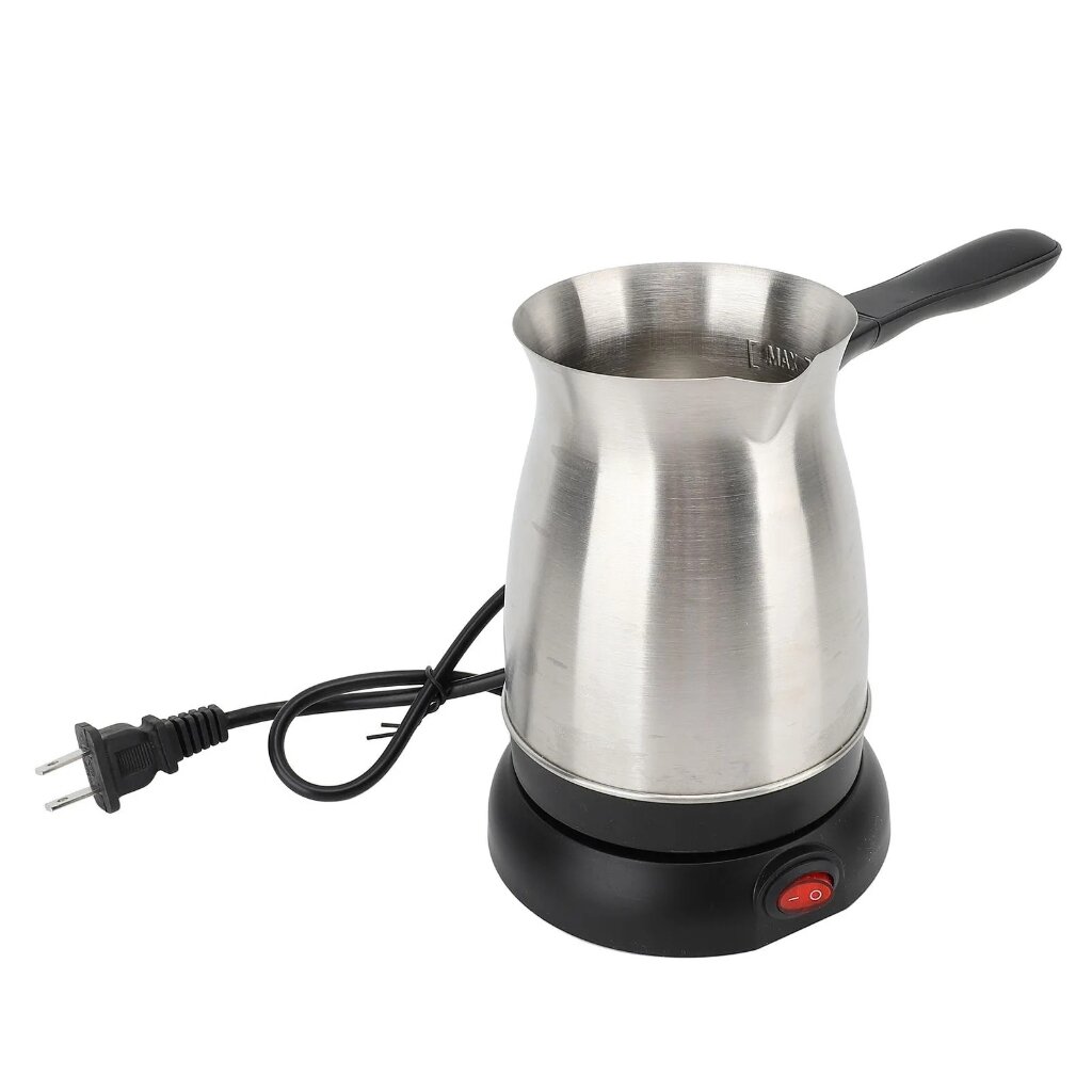 Традиционная Турецкая Электрическая Кофеварка Из Нержавеющей Стали С Быстрым Нагревом 110 В Эргономичная Ручка Кофейник Емкостью 600 Мл