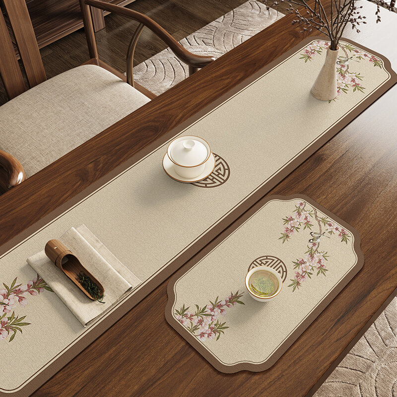 Новый китайский стиль подложки для чайного стола, водопоглощающая подложка в стиле китайского дзен, нерегулярная подложка для чайного стола, диатомитовая скатерть, водонепроницаемая подложка